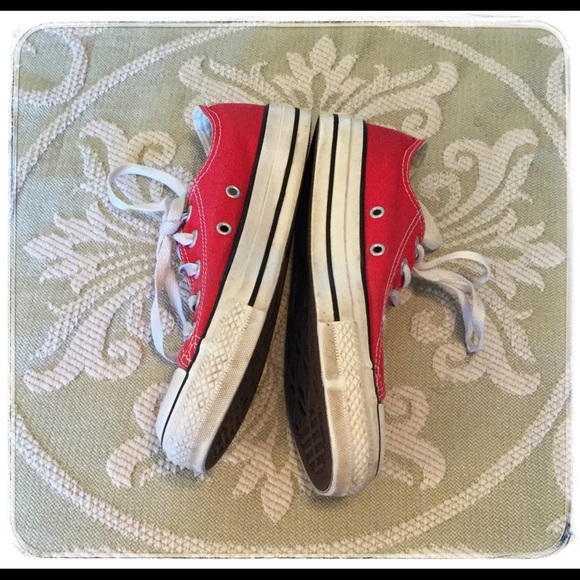 Converse | Shoes | Vintage Red Converse Allstar Lowtop Tennis Shoe ...